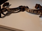 Antique Set Of Cast Iron Boot Spurs Silver Inlay Perfect Condition No ...