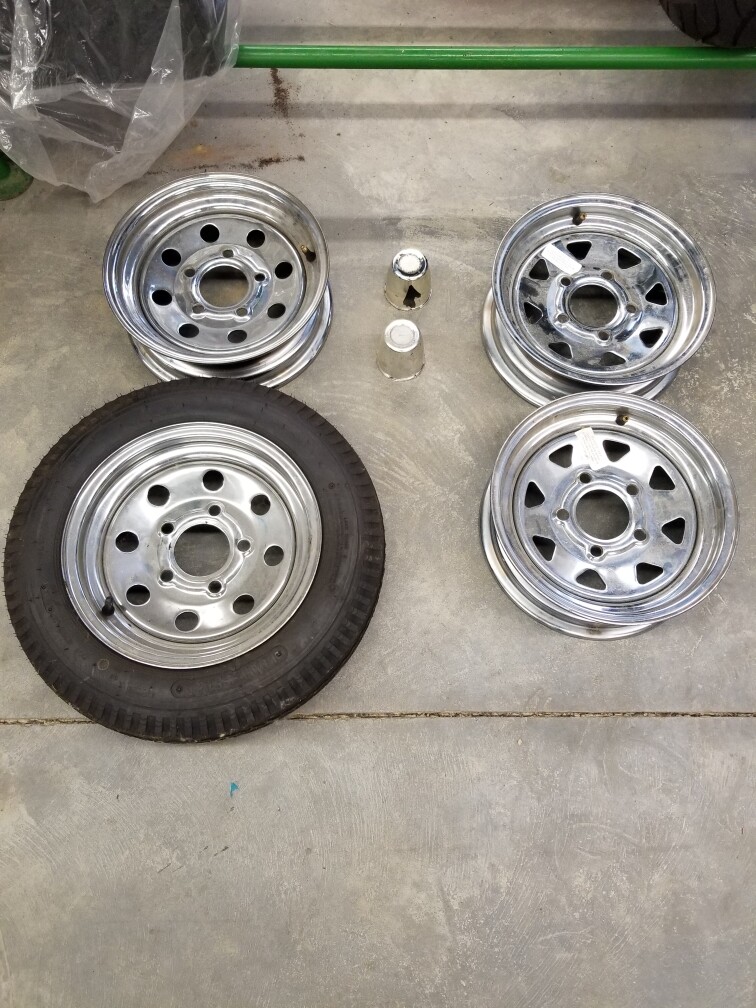 CHROMED STEEL 5 BOLT 12" X 4" RIM, DENRAY, FIBRO CONCEPT TRAILERS ...