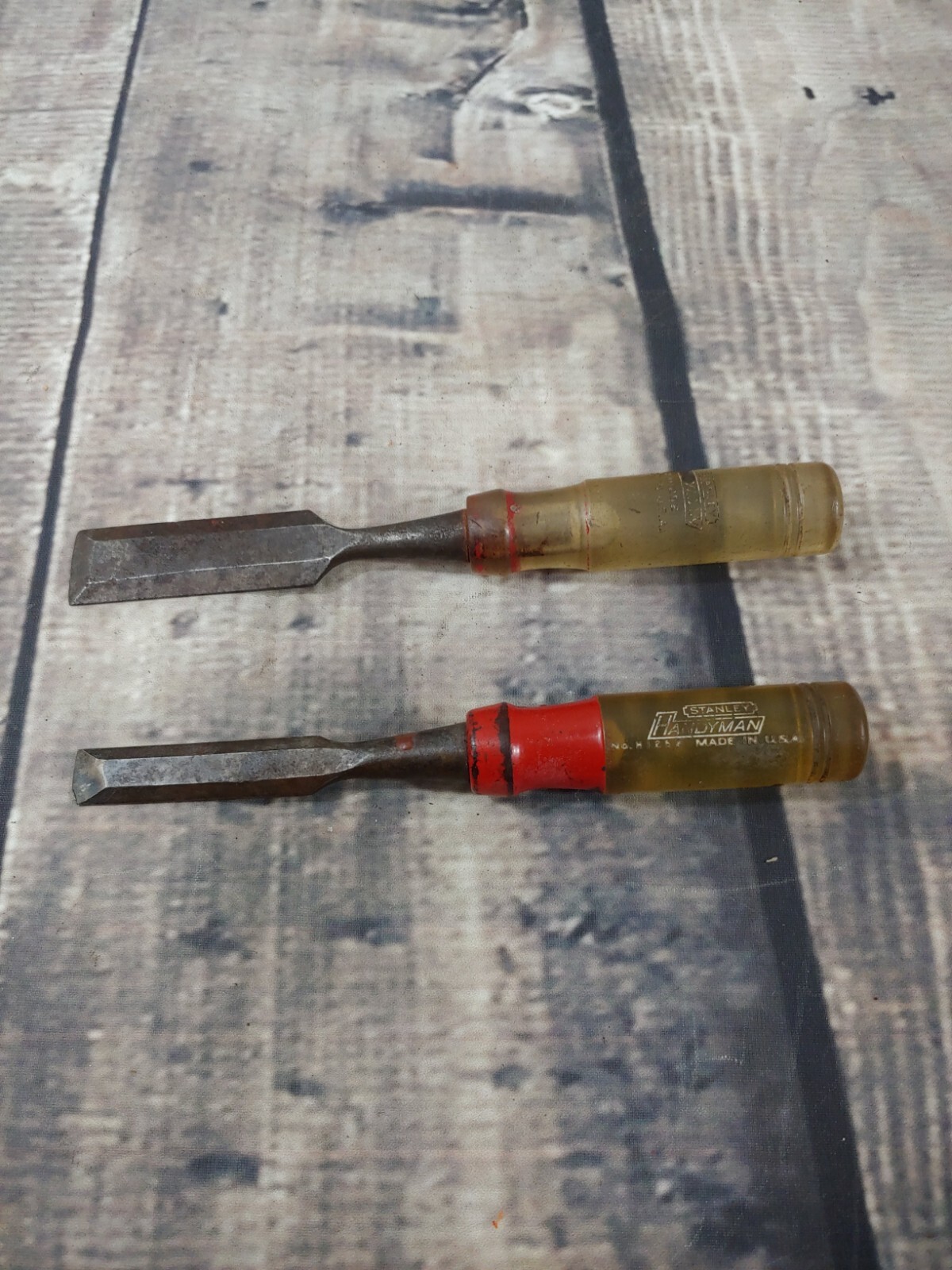 2 Vintage Stanley Handyman 1/2" Wood Chisels No H1252 - Made in USA | eBay