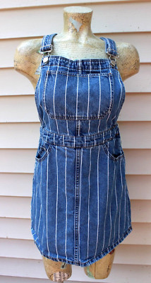 Divided H&M Blue Denim Shortalls Overalls Mini Skirt - Railroad Stripe ...