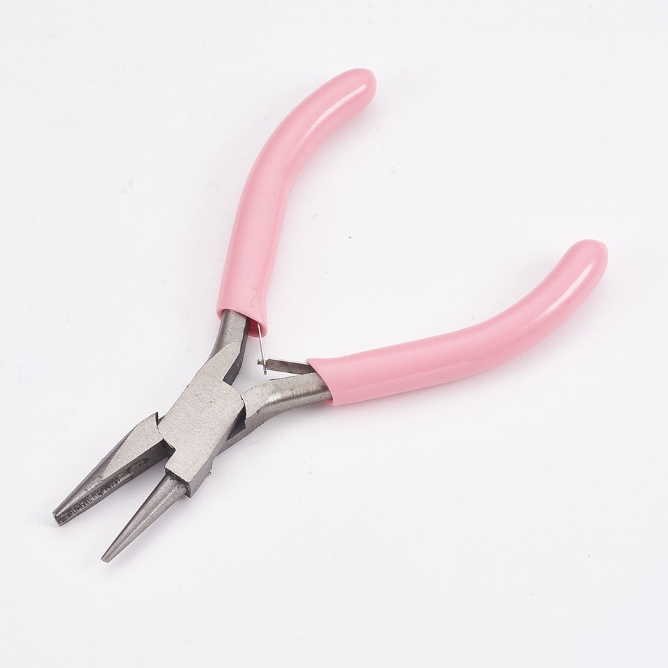 Multi-Purpose Carbon Steel Jewelry Pliers Pink Handle Strong Beading ...