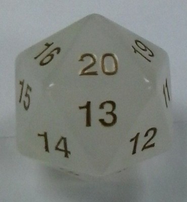 1x 55MM Transparent Pearl w/Gold D20 Spin Down Die Magic MTG D&D RPG | eBay