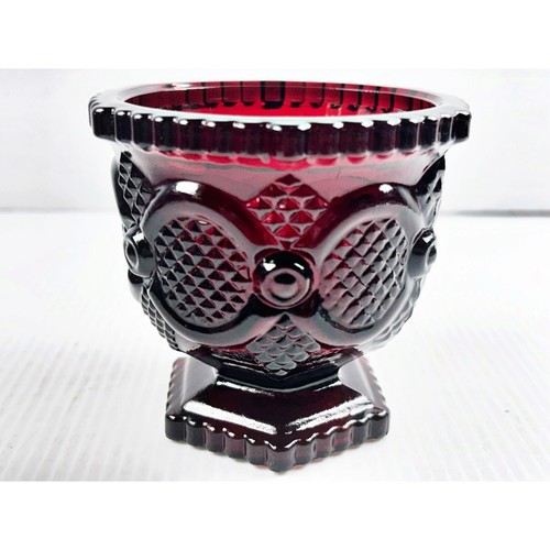 Avon Cape Cod Ruby Red Glass Open Sugar Footed Vintage | eBay