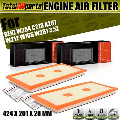 2x Engine Air Filter for Benz W204 W212 W221 C204 S204 R231 R172 C300 ...