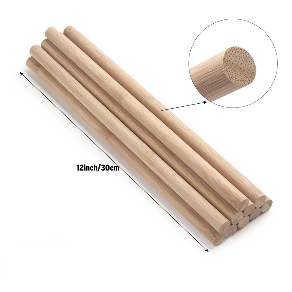 Length 30cm Wooden Craft Sticks High Quality Wooden Dowels Dia 3mm-50mm ...