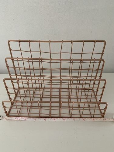 Mimo Letter Rack Black Rose Gold Mail Organiser Storage Box Metal Wire ...