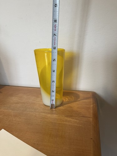 Murano Carlo Moretti Yellow w/ White Swirl Glass Vase 5.5” Original ...