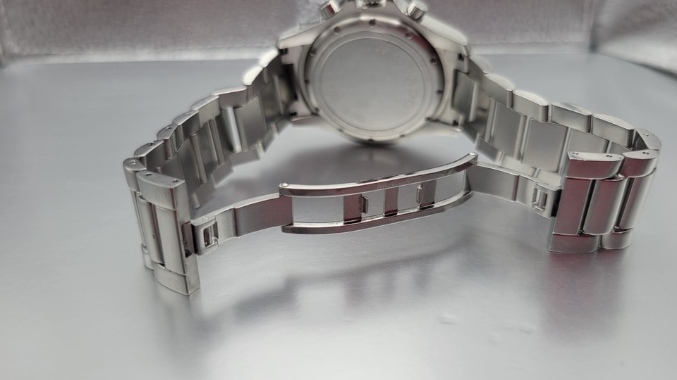 Movado Series 800 Chronograph Black Dial Steel 2600110 Mens Swiss 42mm ...