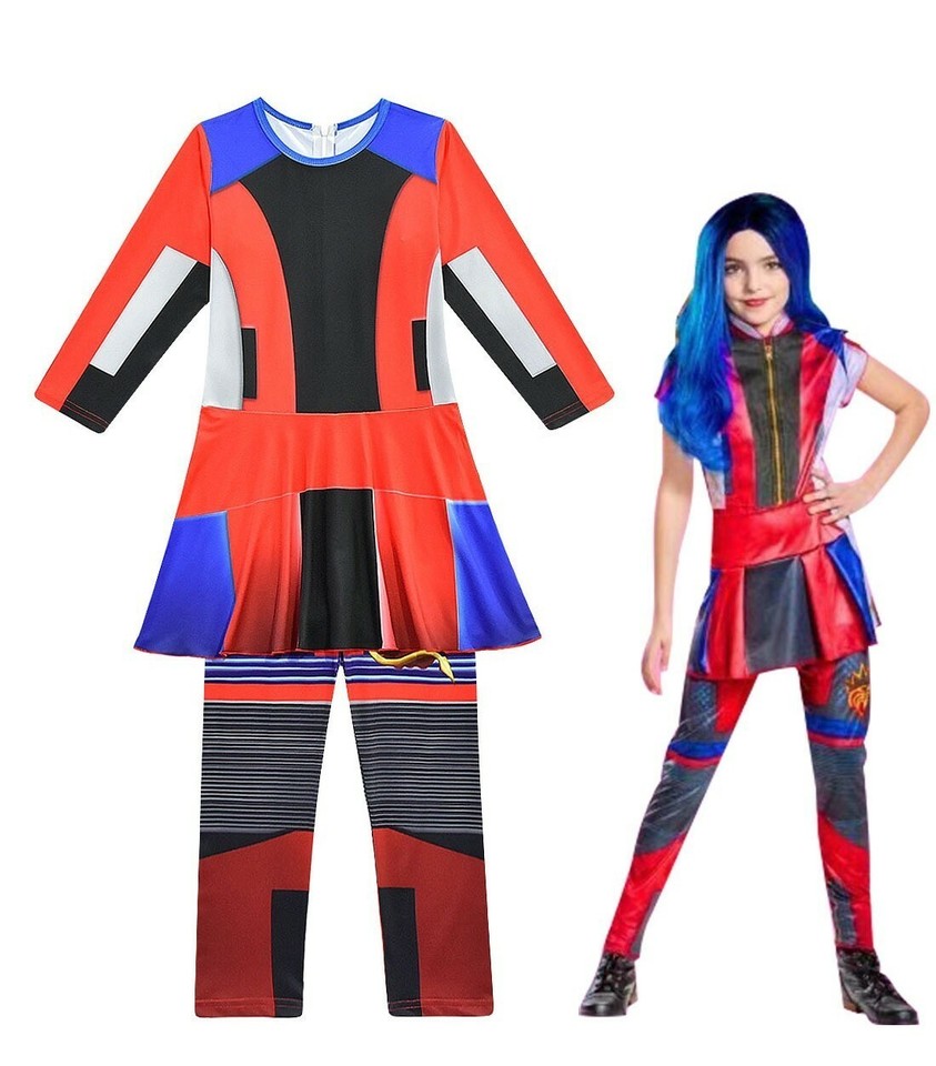 Girl Descendants 3 Evie Costume Jumpsuit Halloween Kids Girl Cosplay ...