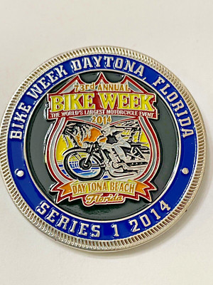 2014 Bike Week Daytona Florida Challenge Coin 1.75" Diameter Blue ...