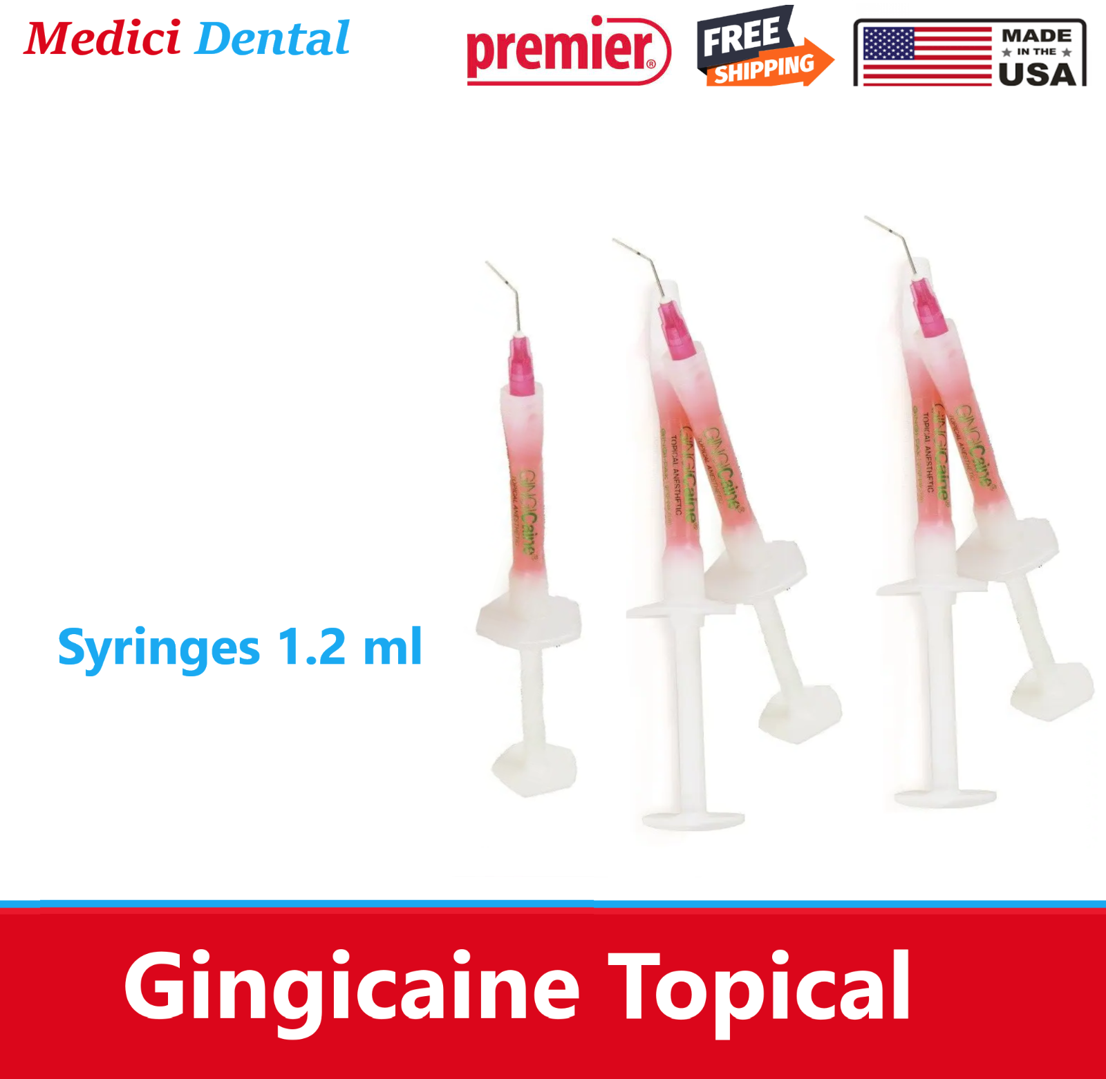 Gingicaine Topical Anesthetic Gel in Syringe. 1.2 ml prefilled syringe ...