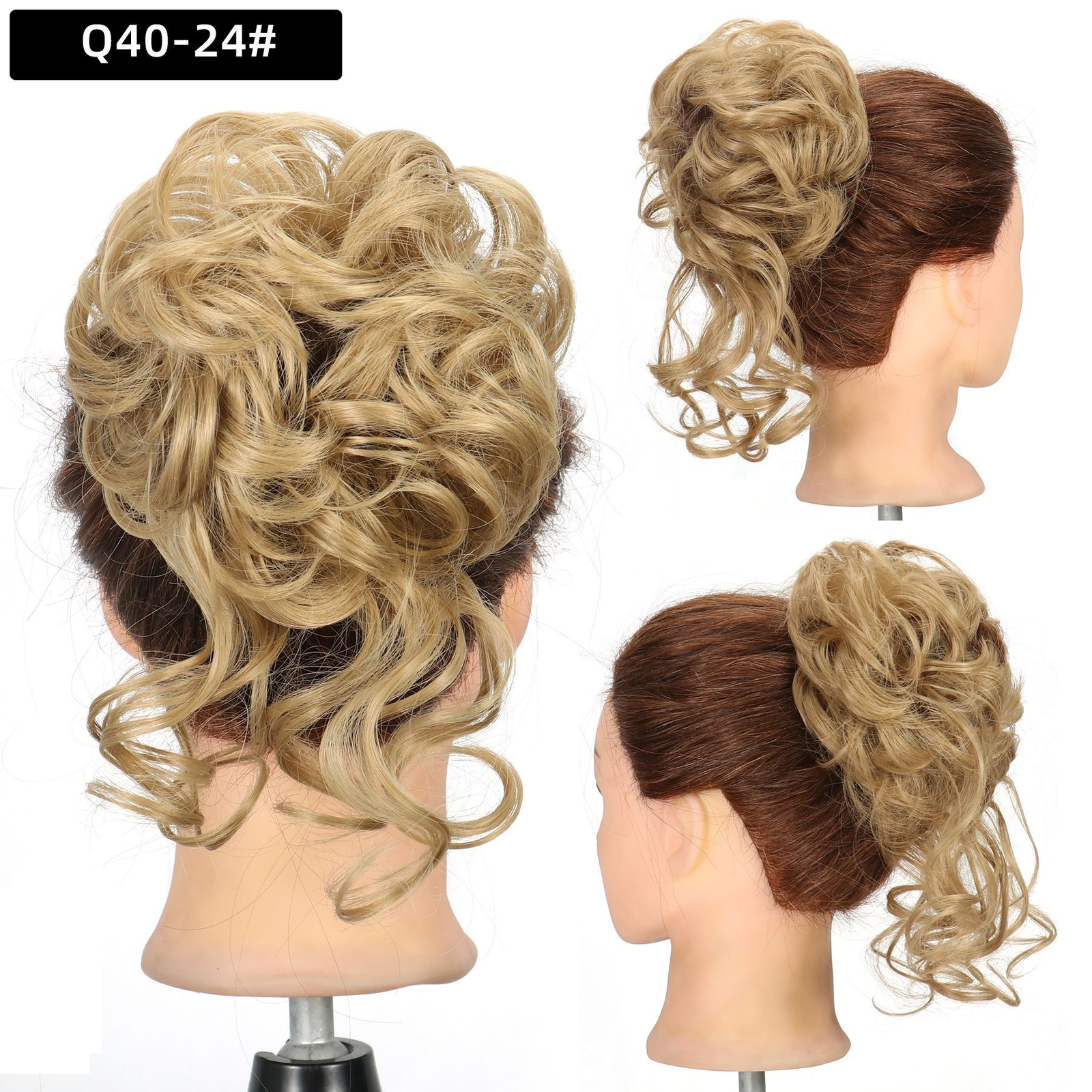 Messy Bun Curly Scrunchie Hair Extensions Real as Human Chignon Donut ...