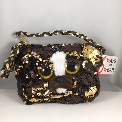 2019 TY Flippables Sequin Brutus the Boxer 9" Fashion Purse 6 Way to ...