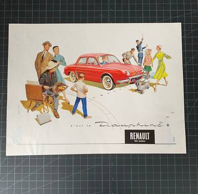 Vintage 1950s Renault Dauphine French Auto Print Ad | eBay
