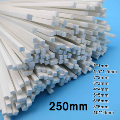 250mm Long Solid ABS Plastic Square Bar Rod DIY Model Building Material ...
