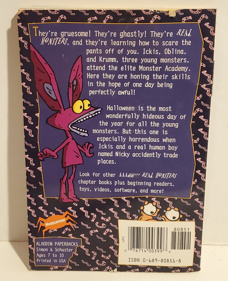 VINTAGE NICKELODEON AAAHH!! REAL MONSTERS PAPERBACK BOOK THE SWITCHING ...