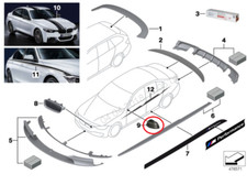 BMW 3 F30 Front Radiator Upper Cover 17117600543 7600543 2016 Genuine ...