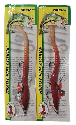 Creme Lure Pre-Rigged Prop Double Hook Weedless 6" Scoundrel Wiggle ...