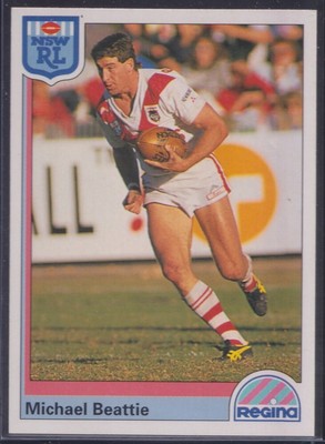 1992 Regina NRL Rugby League #14 Michael Beattie St. George Illawarra ...