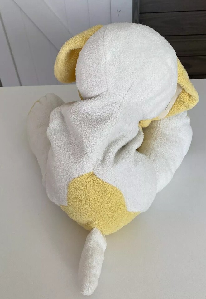 Yellow White Puppy Dog Plush Stuffed Animal Floppy Soft Toy FLAW | eBay