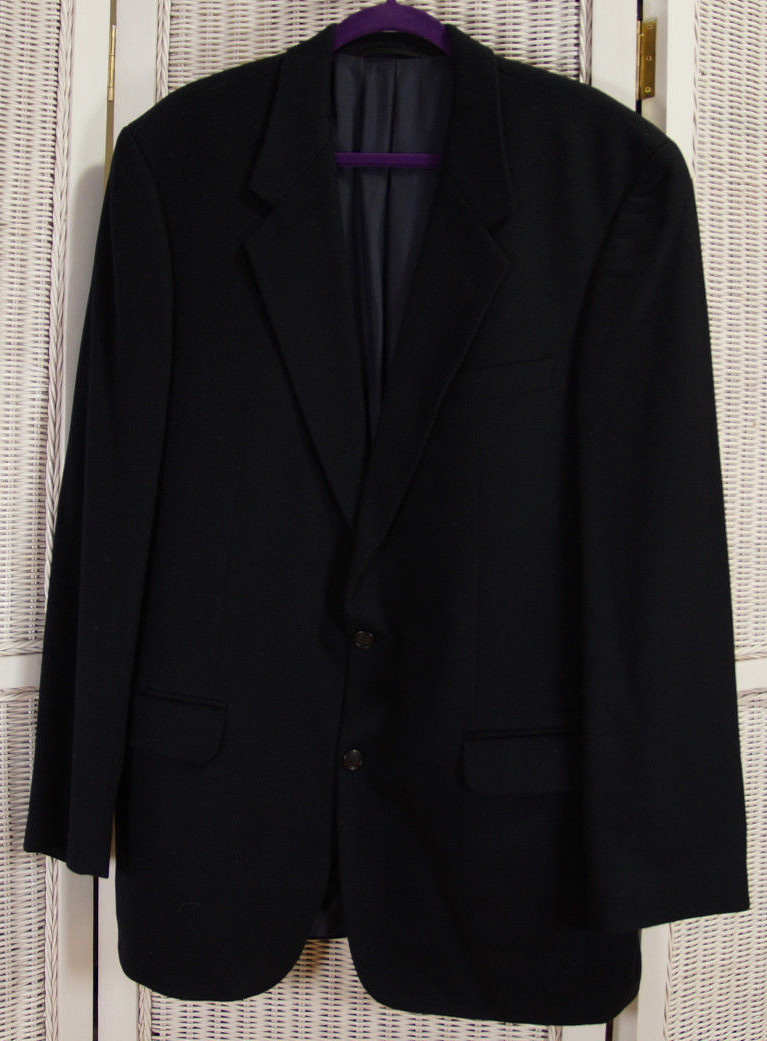 DESCH Men's Pure Cashmere Jacket 42L Classic Navy Blue Blazer Sports Coat | eBay UK
