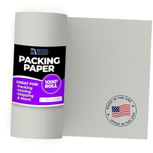 Large Newsprint Packing Paper Roll - 1000'L x 18”W - USA Made ...