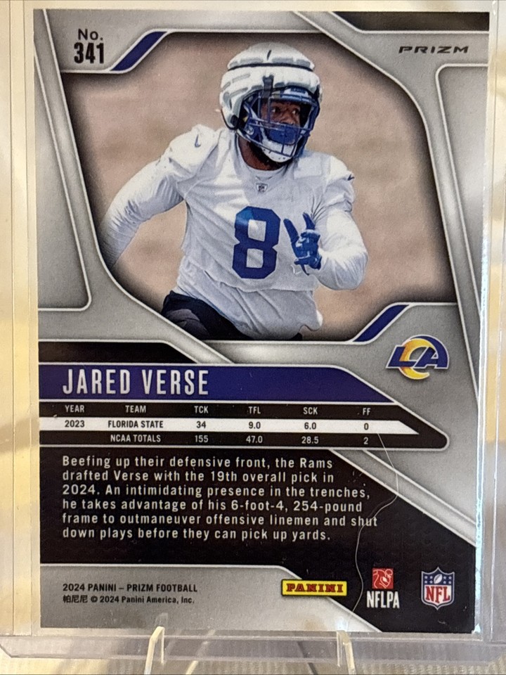 2024 Panini Prizm Jared Verse Orange Disco Prizm Rookie #341 (RC) Rams ...