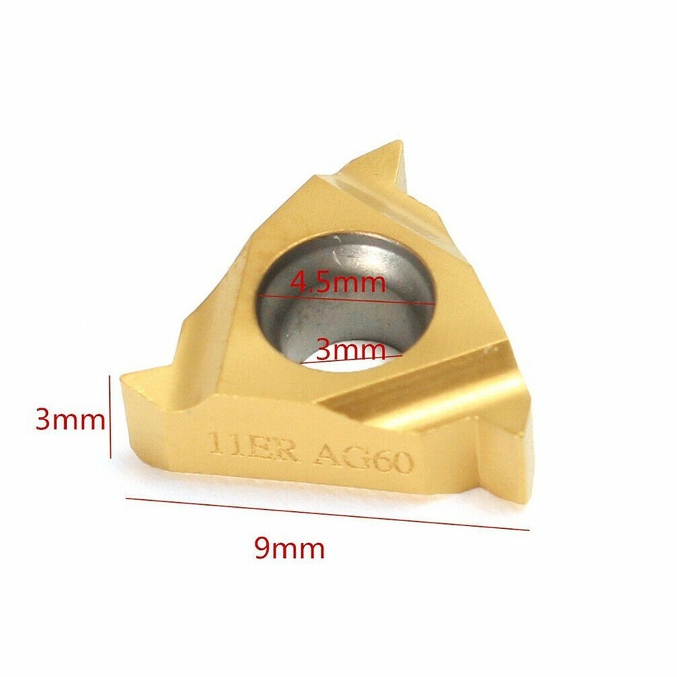 New Practical Threading Insert 1/4 10pcs 11ER AG60 BP010 Replacement ...