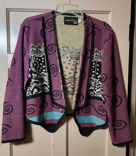 LAUREL BURCH Spotted Cats Woven Tapestry Bolero Jacket M by Silverado | eBay