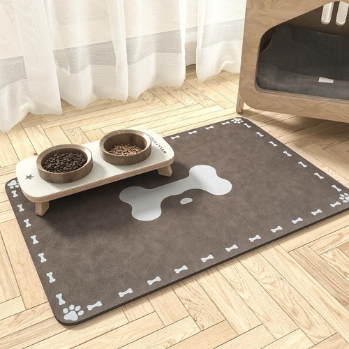 Dog Food Mat-Absorbent Dog Bowl Mat-Quick Dry Dog Mat for Food and ...
