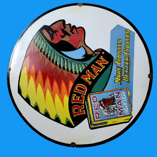 REDMAN PORCELAIN ENAMEL SIGN 30 INCHES ROUND DOUBLE SIDED | eBay