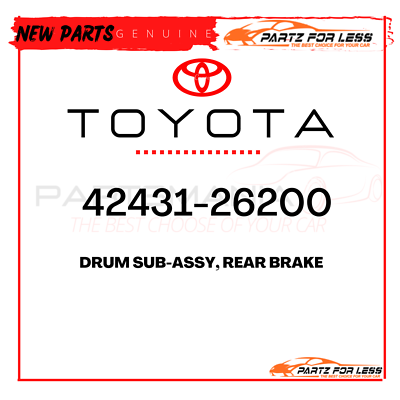 42431-26200 TOYOTA GENUINE DRUM SUB-ASSY, REAR BRAKE 4243126200 NEW OEM ...