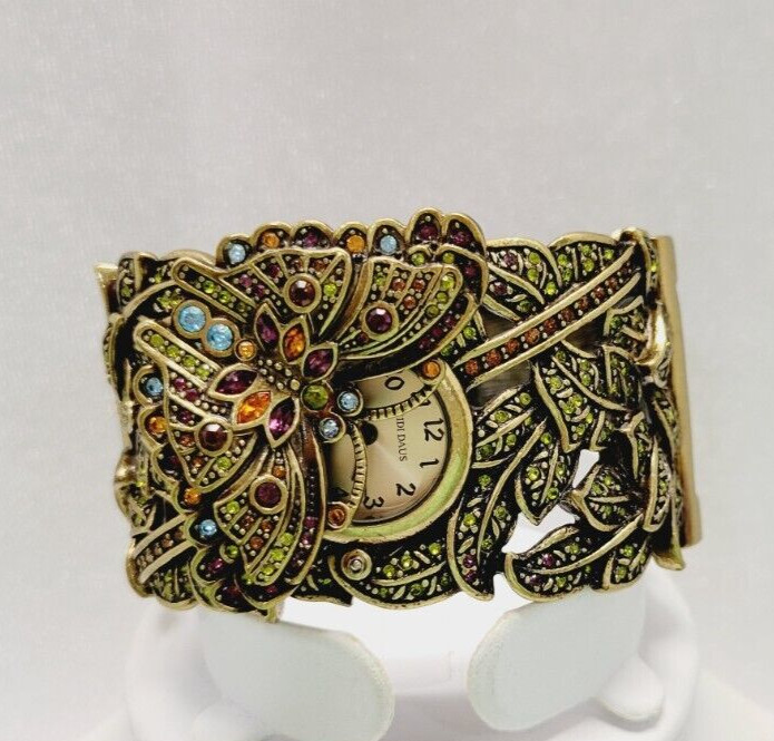 Heidi Daus Hidden Dial Butterfly Watch Hinged Bangle … - Gem