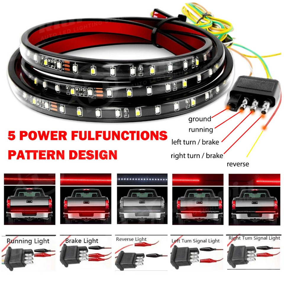60" LED Strip Tailgate Light Bar Reverse Brake Signal For Chevy Ford ...