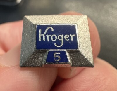 Kroger Grocery Store 5 Year Employee Service Award Silver Tone Lapel ...