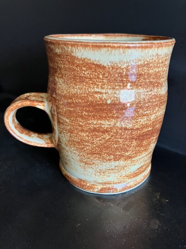 Art Pottery Hand Made Rustic Coffee Mug Rust and Cream Color | eBay