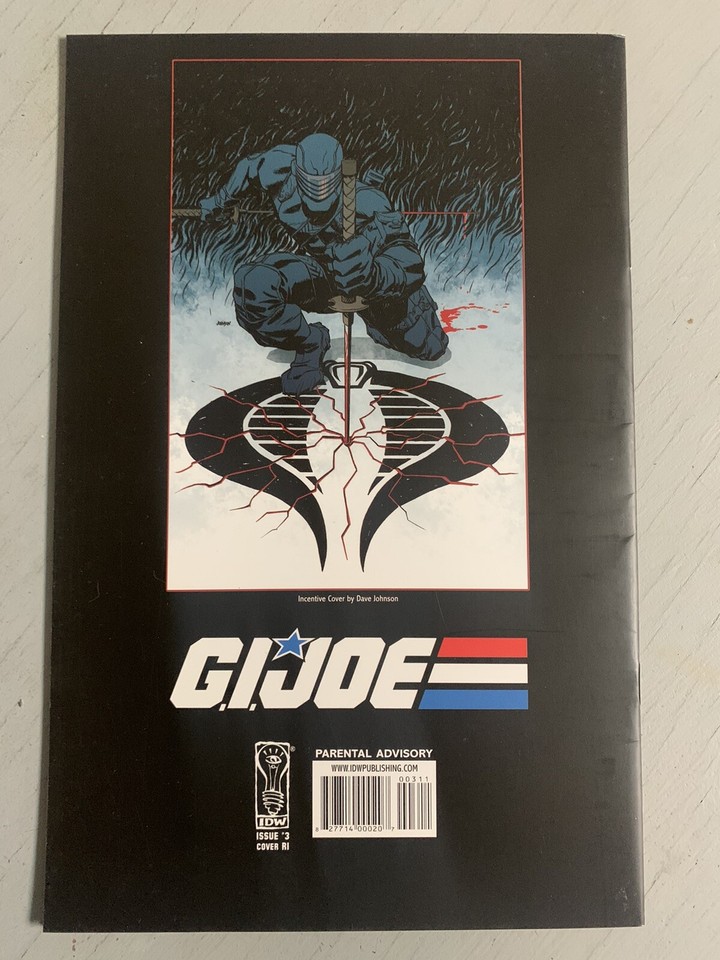 G.I. JOE 3 2009 DAVE JOHNSON VARIANT SNAKE EYES VIRGIN RI IDW | eBay