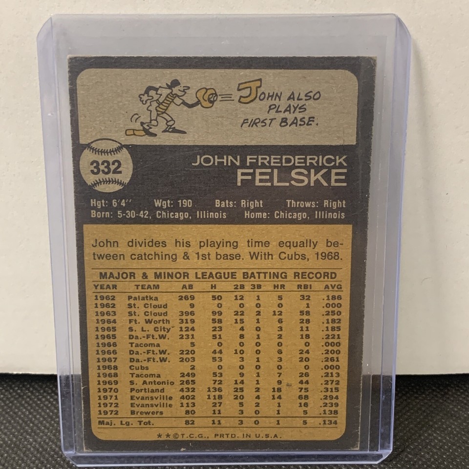 1973 Topps John Felske #332 Rookie RC | eBay