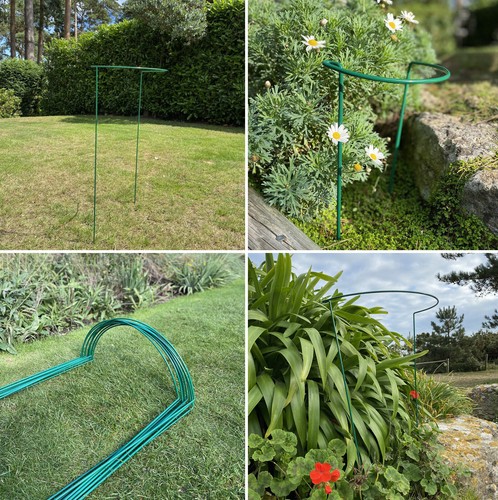 Plant Support Metal Hoops Stakes Supports Garden Herbaceous Frame Grow ...