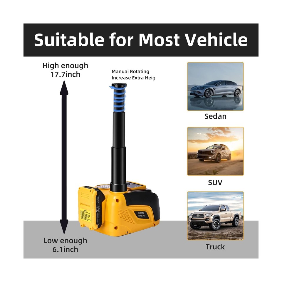 Electric Car Jack 18V 5 Ton Cordless Electric Car Hydraulic Jack ...
