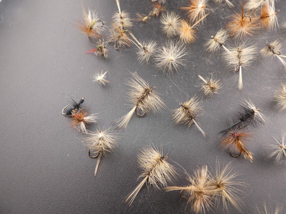 FLY FISHING FLIES 68 HAND TIED VINTAGE DRY FLIES ORIGINAL ABERCROMBIE ...