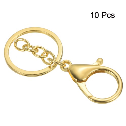 10pcs Key Chain for Keys, Lobster Claw Clasps Keychain Holder, Golden ...
