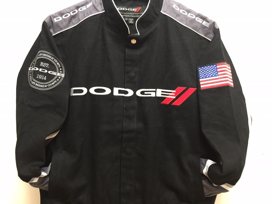 Authentic Dodge Racing Embroidered Cotton Twill Jacket JH Design Black ...