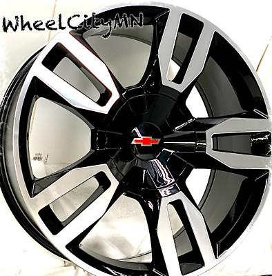 22" black machine OE 84128123 replica 5821 rims 2022 Chevy Silverado ...