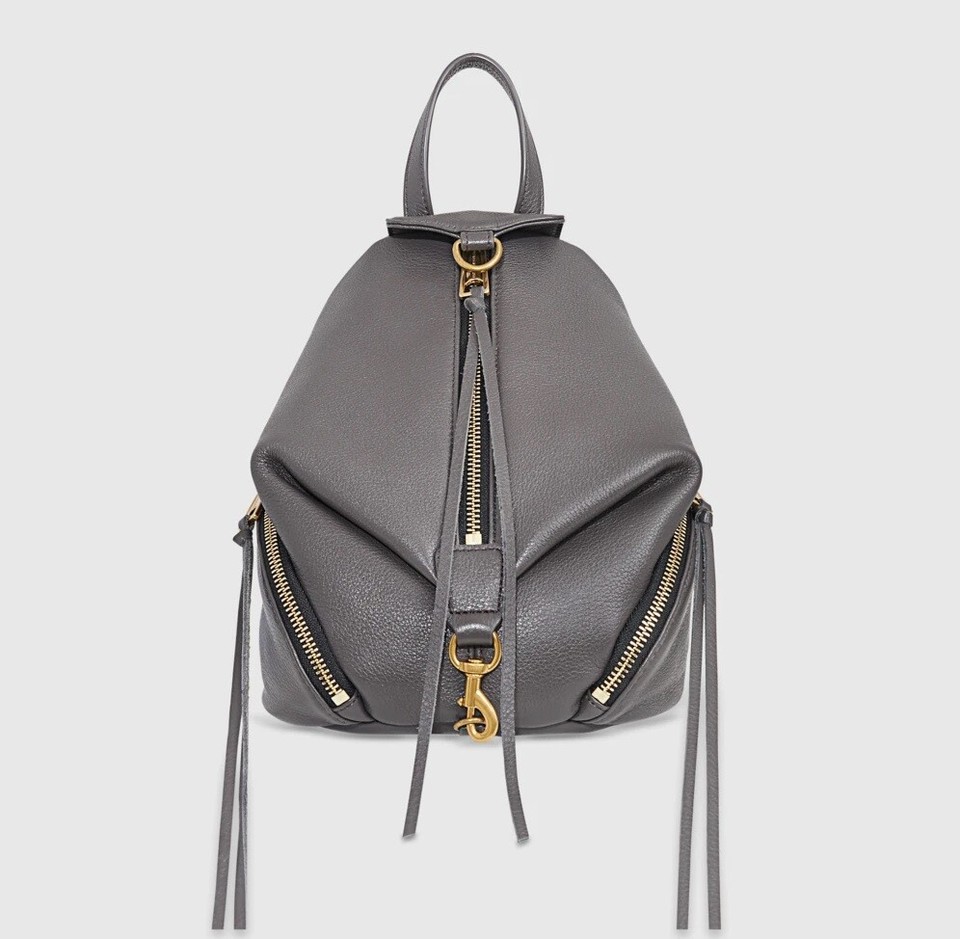 NWT Rebecca Minkoff Julian Mini Leather Backpack Black Grey Navy Pink ...