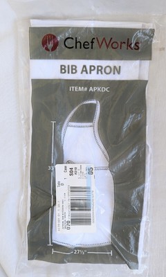 CHEF WORKS UNISEX WHITE BIB APRON 33" X 27.5" NOS | eBay
