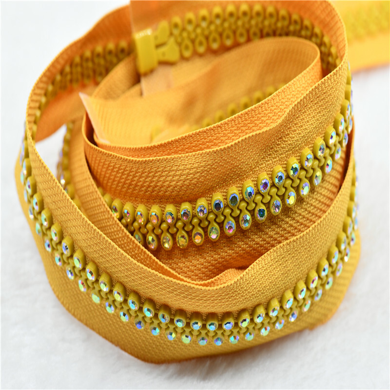 Rhinestone Zipper 60cm 2row Silver Gold Crystal AB Clothes Jacket Sew ...