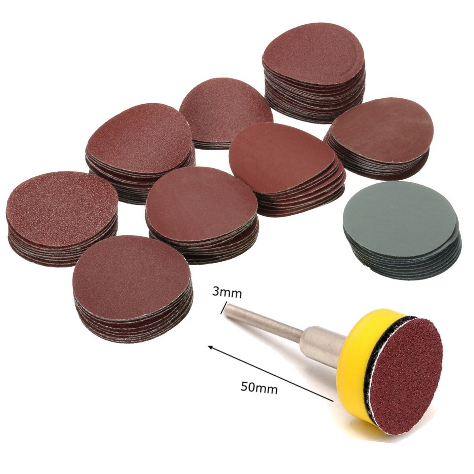 Abrasives 1'' Sander Backer Plate Pad 1/8 inch Shank+100 x Sanding ...