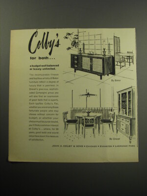 1957 Colby's Baker and Drexel Furniture Advertisement - Colby's for ...