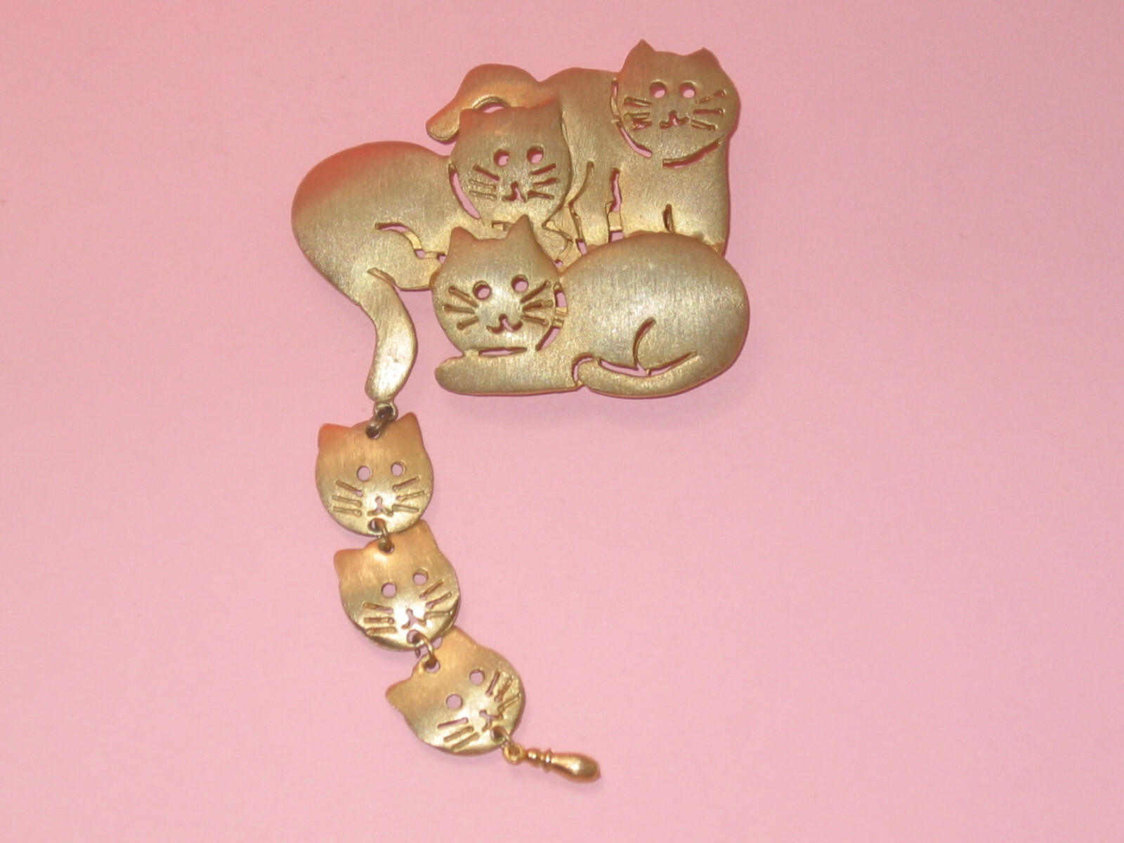 Ultra Craft ~ Charming Vintage Brushed Gold Plate Cat… - Gem